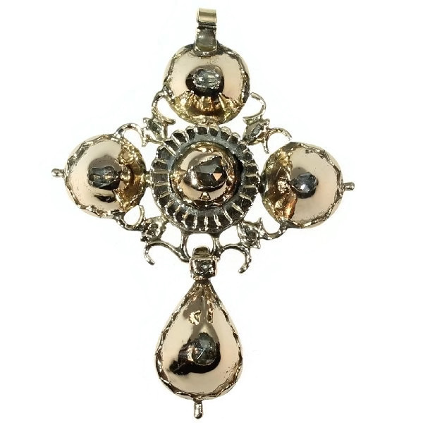 Pre-Victorian gold Flemish diamond cross: Description by Adin Antique ...