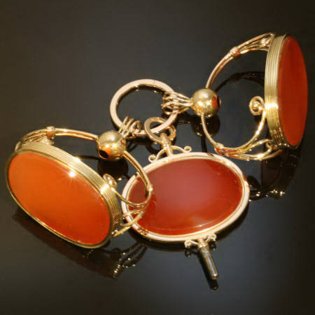 French 18th century gold watch key and signets: Description by Adin ...