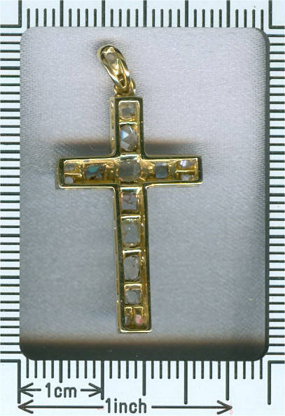 Art Deco rose cut diamond cross, Afbeeldingen door Adin Antique Jewelry.