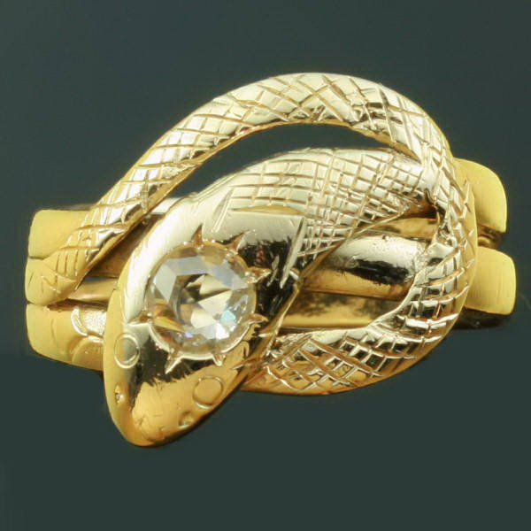 Victorian snake ring with rose cut diamond, Afbeeldingen door Adin ...