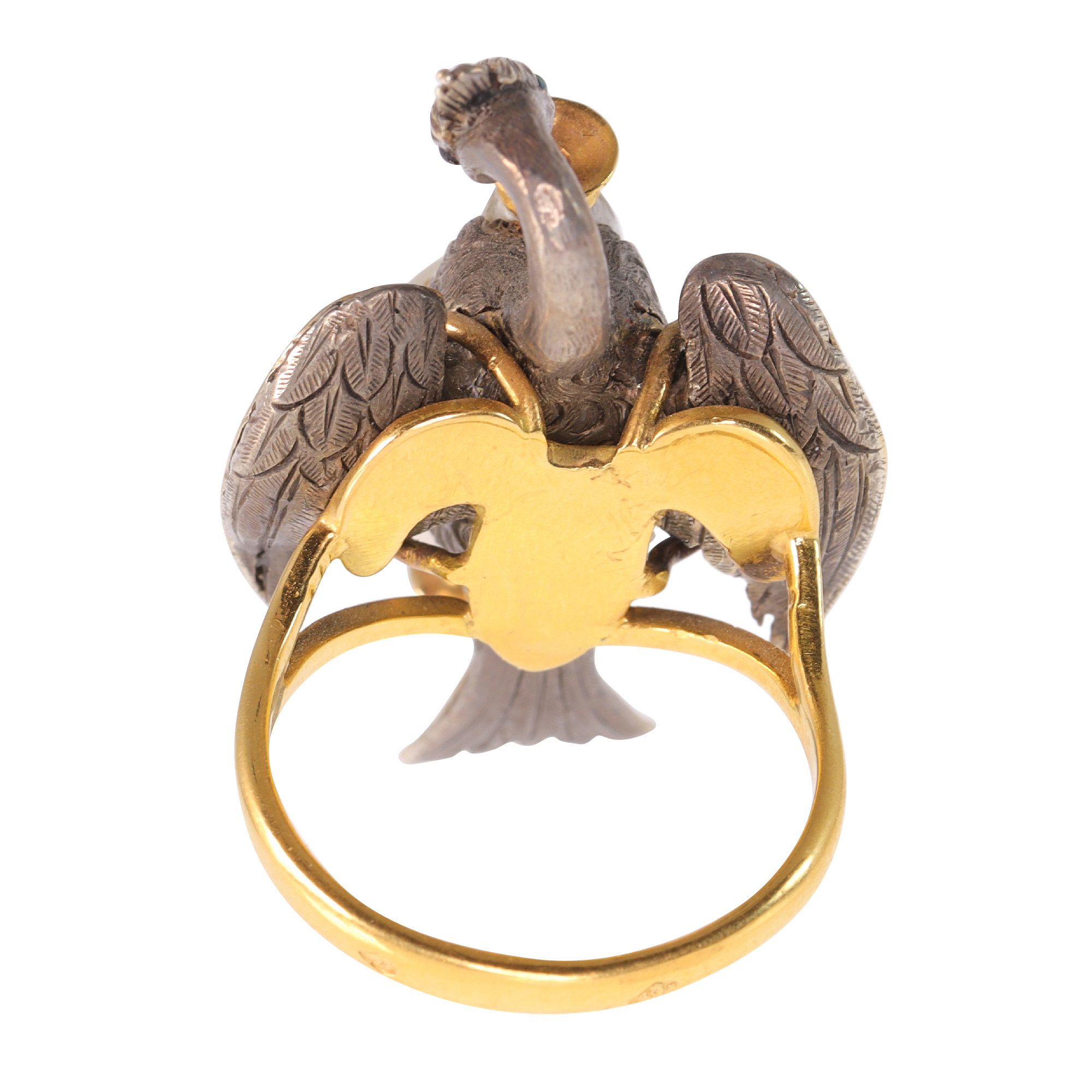 L'Art du Fable: 18K Gold Stork and Pearl Ring from Victorian France ...
