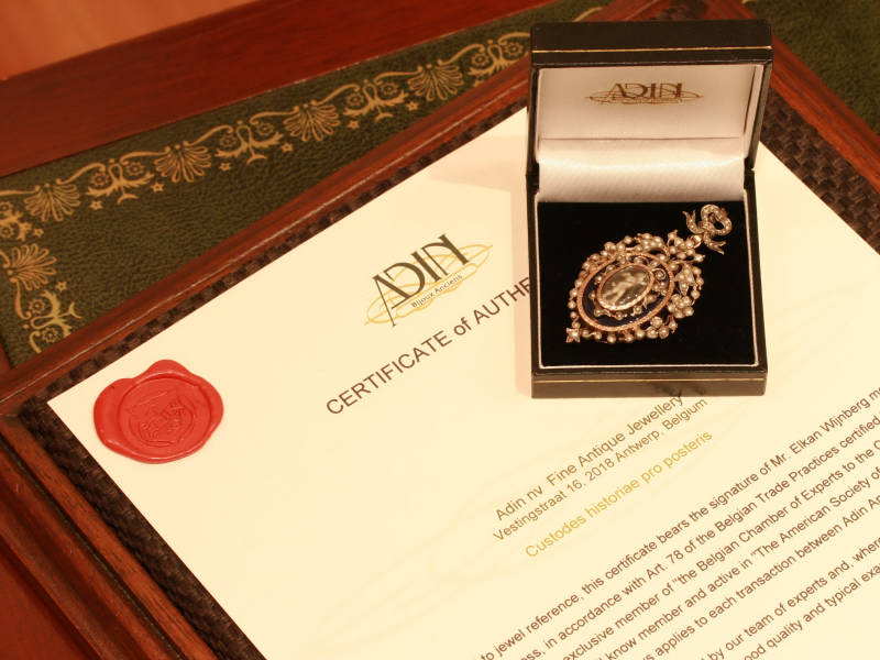 French Victorian gilded silver locket pendant with enameled Cupid ...