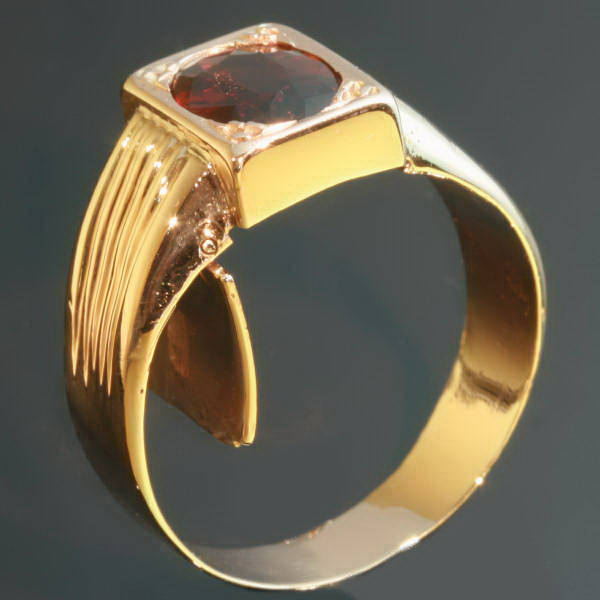 Gold Victorian ring set with garnet and with hidden space that can be ...
