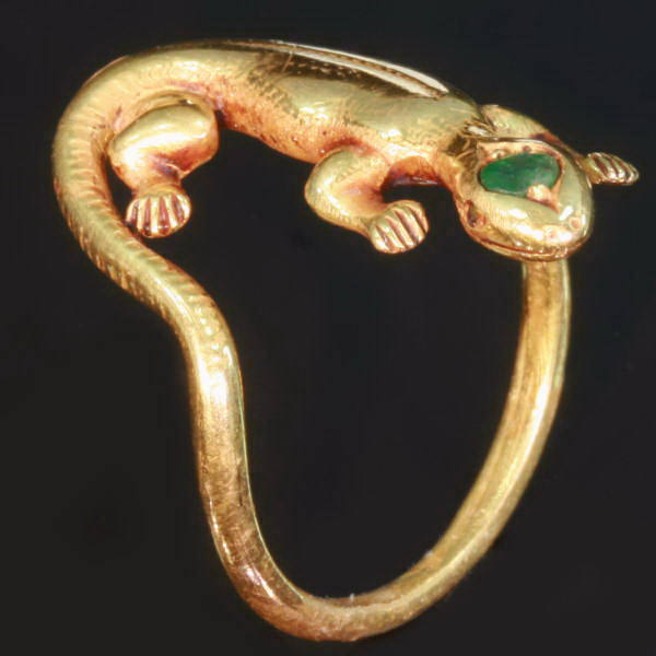 Cute late Victorian, early Art Nouveau animalistic gold lizard ring ...