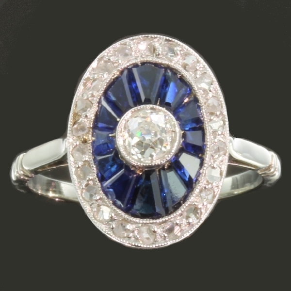 Most elegant French Art Deco engagement ring with diamonds and ...