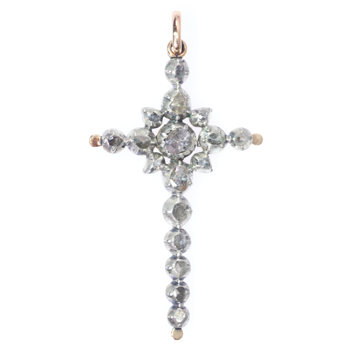 Victorian rose cut diamond cross pendant: Description by Adin Antique ...