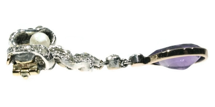 Victorian bow pin with diamonds pearl and amethyst, Images by Adin ...